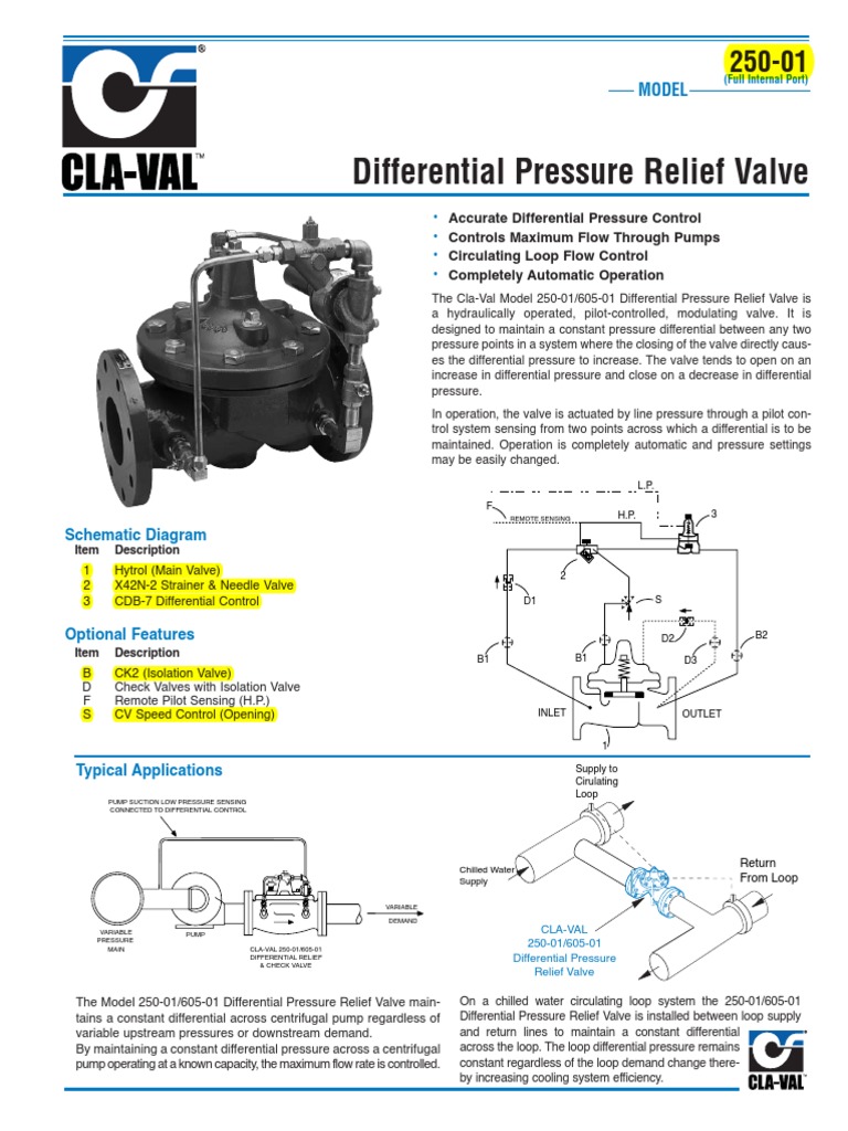 Differential Pressure Valve E-250-01 | PDF | Valve | Pump