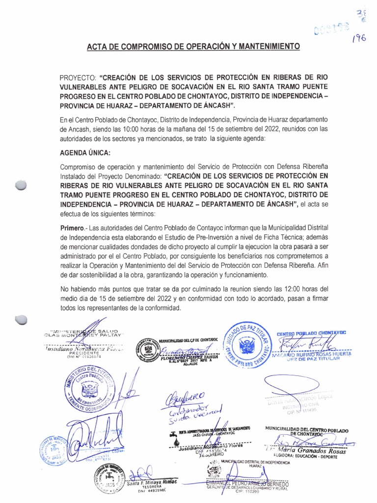 Acta de Oym Puente Progreso | PDF