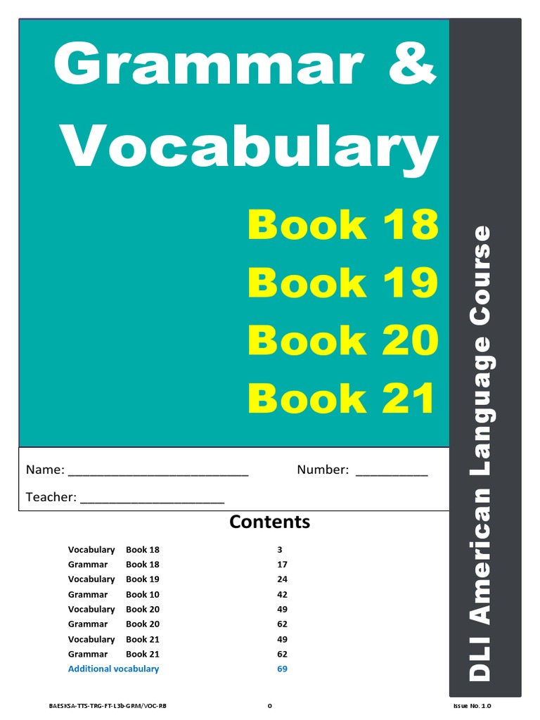 Grammar & Vocabulary: Book 18 Book 19 Book 20 Book 21 | PDF