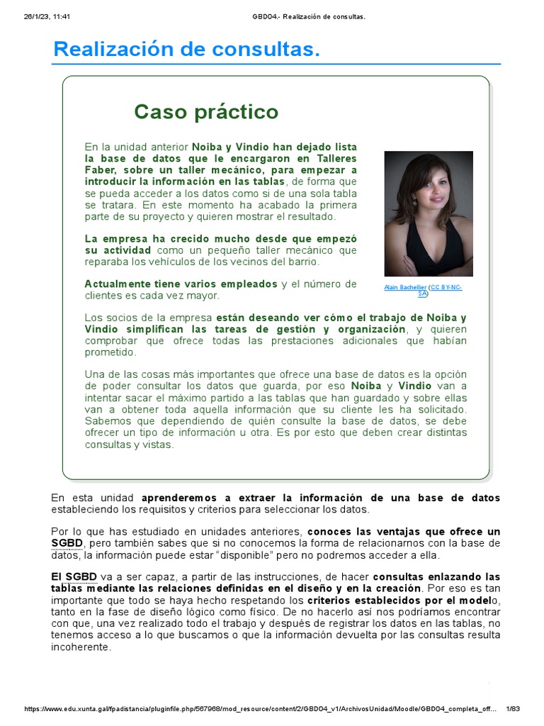 GBD04. - Realización de Consultas | Descargar gratis PDF | SQL | Mi sql