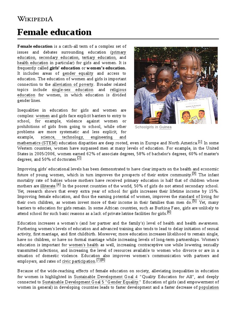 Female Education | PDF | Female Education | Woman