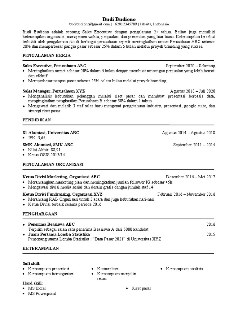 Template CV ATS dari Pintarnya | PDF