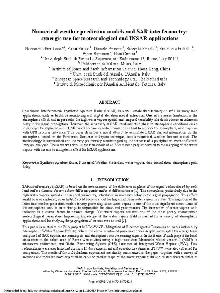 Numerical Weather Prediction Models And Pdf Download Free Pdf