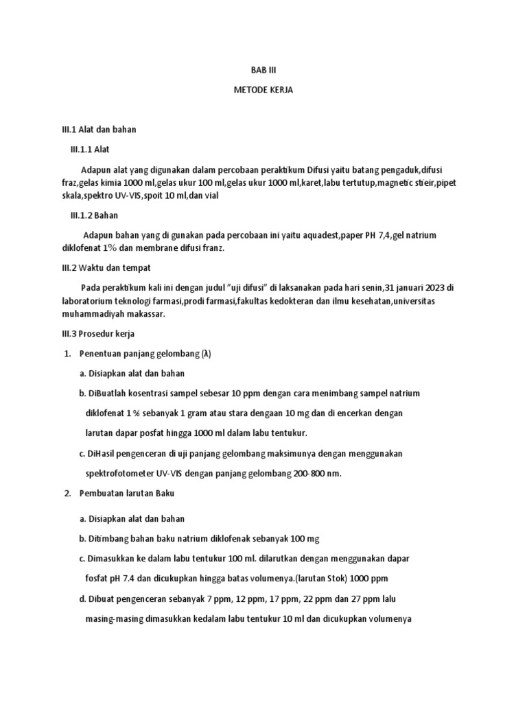 BAB III difusi.docx | PDF