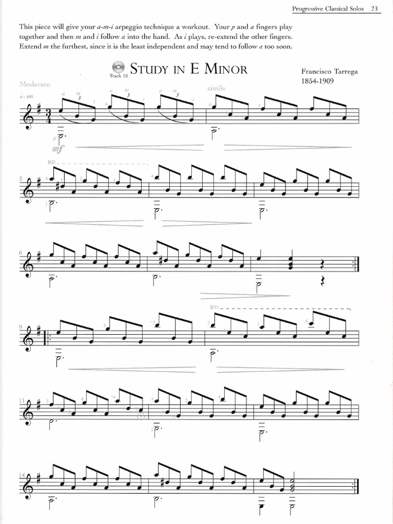 Estudio en MI Menor de Francisco Tarrega | PDF