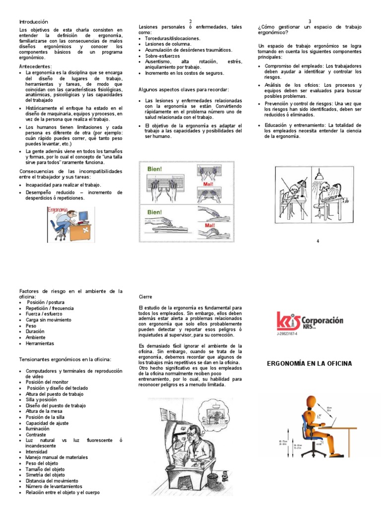 1 Triptico Tema Ergonomia | PDF