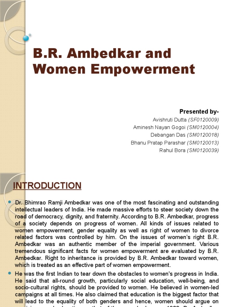 B.R. Ambedkar and Women Empowerment | PDF | Marriage | Empowerment