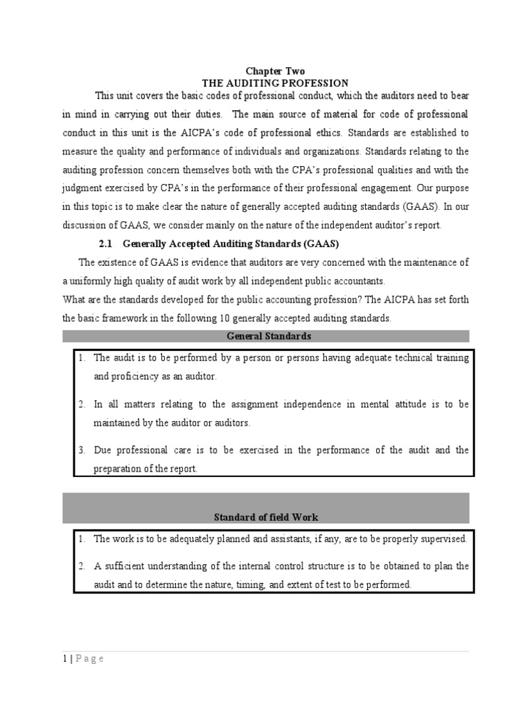 Auditing Principle 1 - ch2 | PDF | Audit | Financial Audit