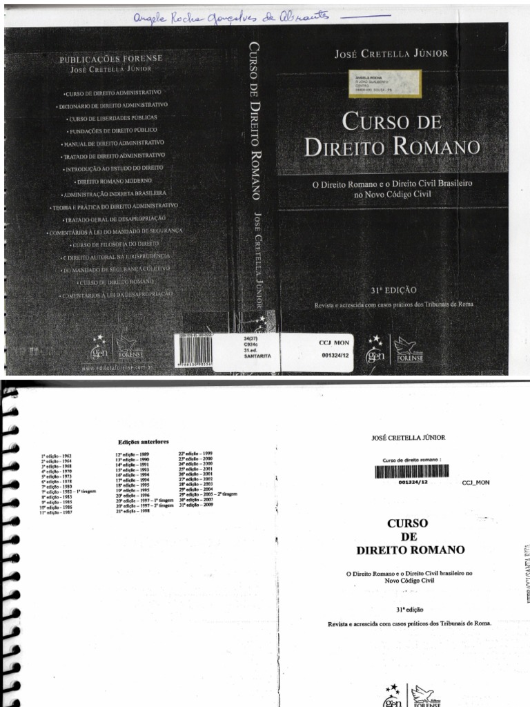 Curso de Direito Romano José Cretella Júnior PDF | PDF