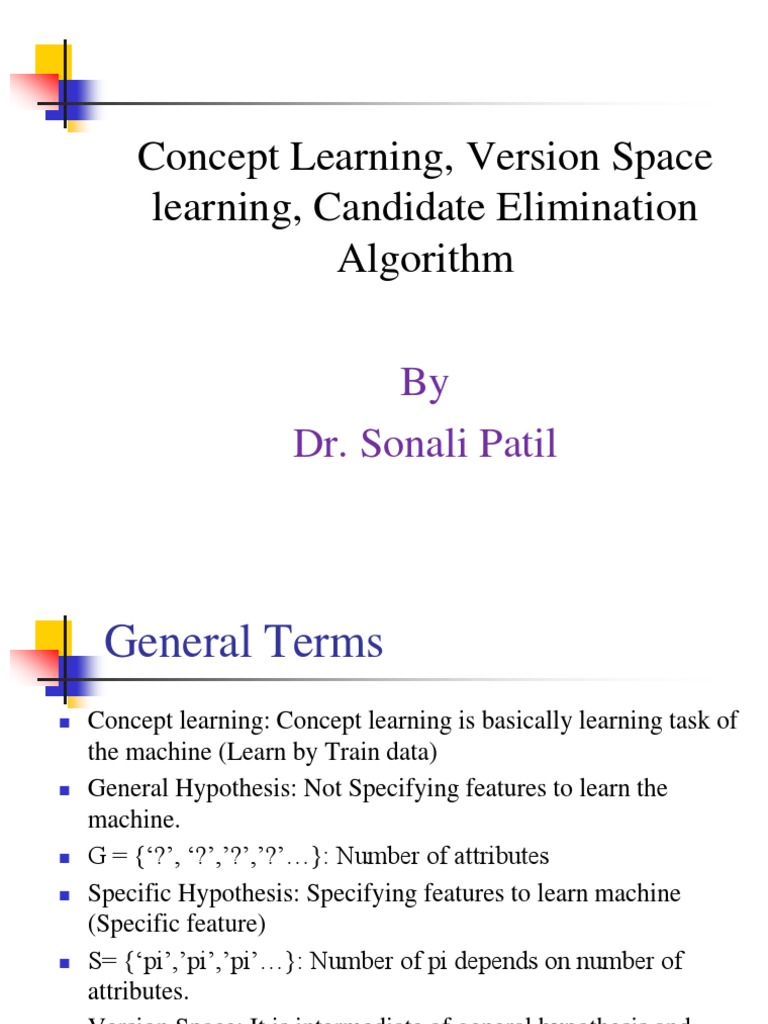 Module 5 Concept Space - Version Space - Candidate Elimination | PDF ...