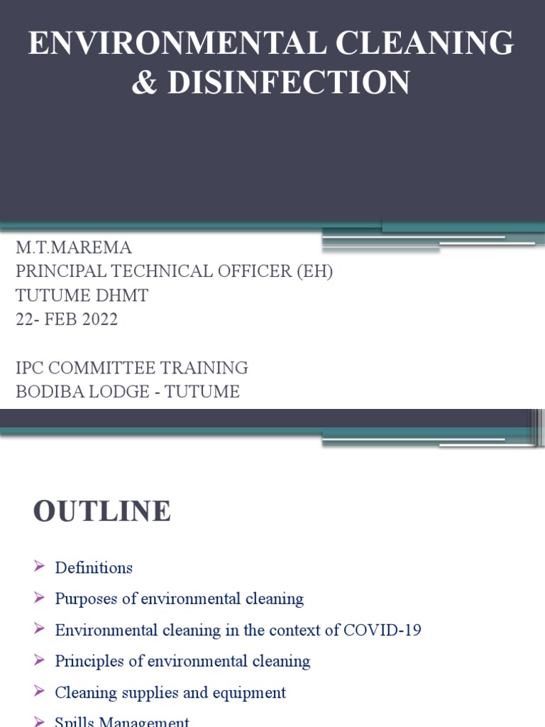 Environmental Cleaning & Disinfection Guide | PDF | Disinfectant ...