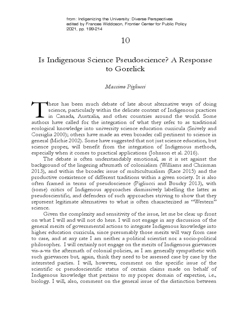 Indigenous Knowledge vs. Pseudoscience | PDF | Pseudoscience ...