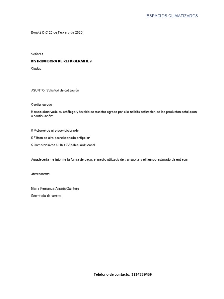 SOLICITUD DE COTIZACION.docx | PDF