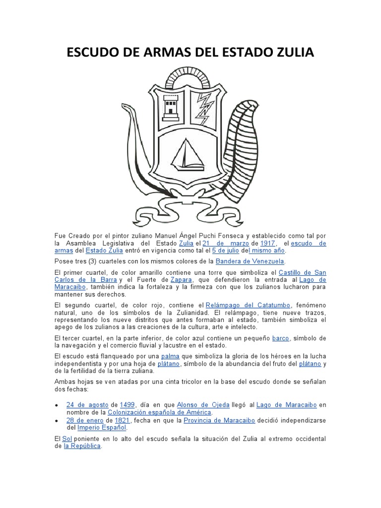 El escudo de armas, bandera e himno del estado Zulia: Símbolos de la ...