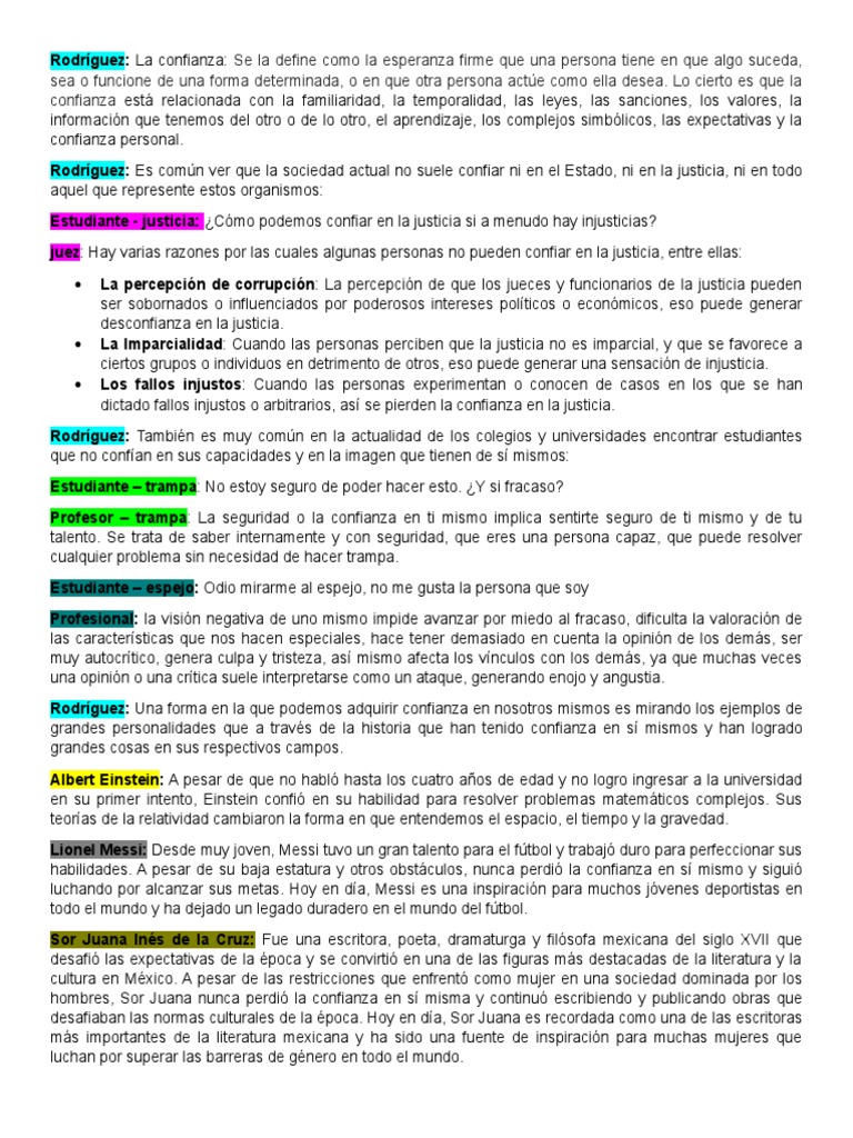 GUIÓN SOBRE LA CONFIANZA.docx | PDF | Justicia | Crimen y violencia