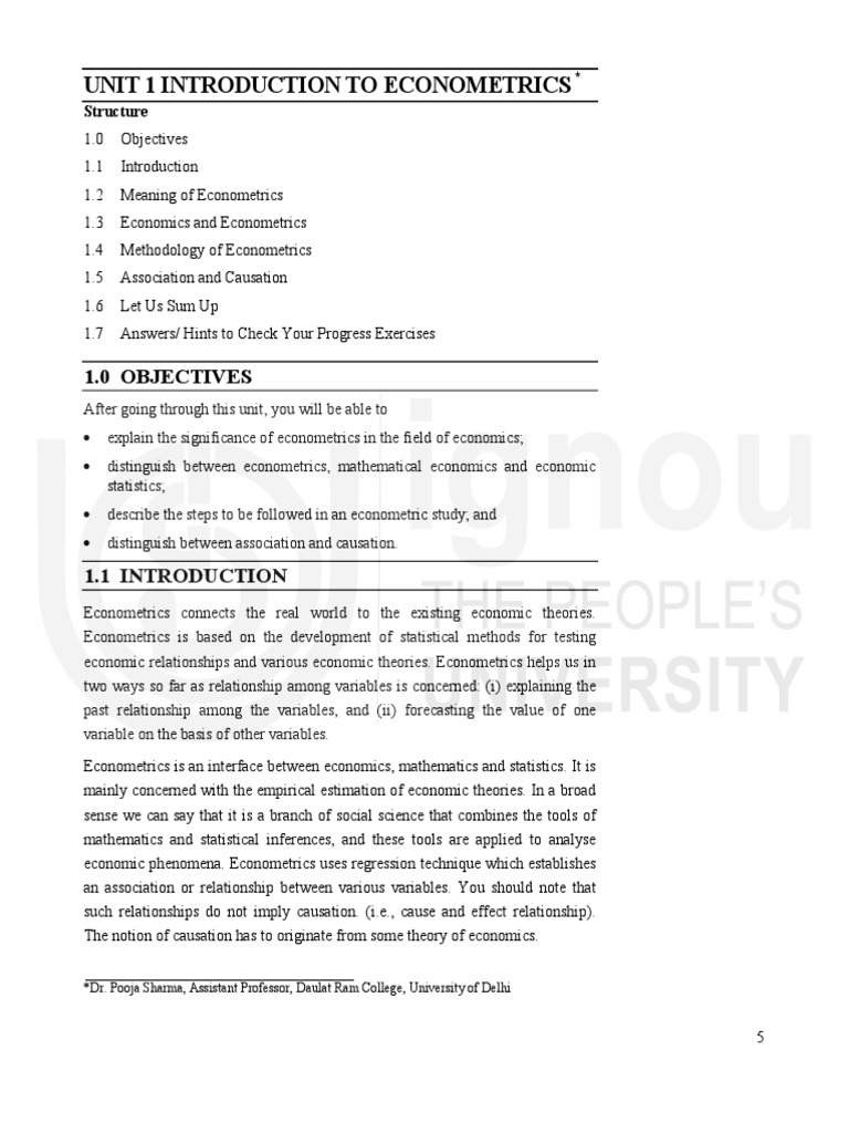 Unit 1 Pdf Pdf Econometrics Statistics