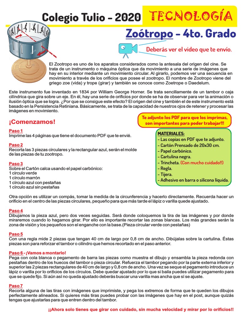 Cómo Hacer un Zootropo Casero | PDF