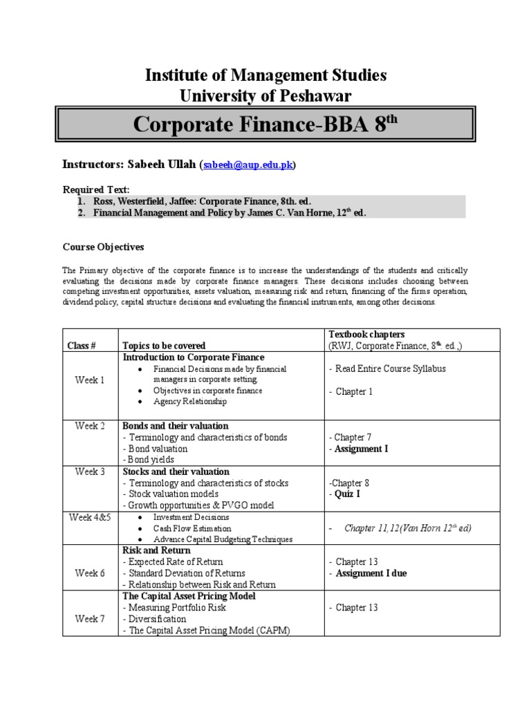 Course Outlines | PDF