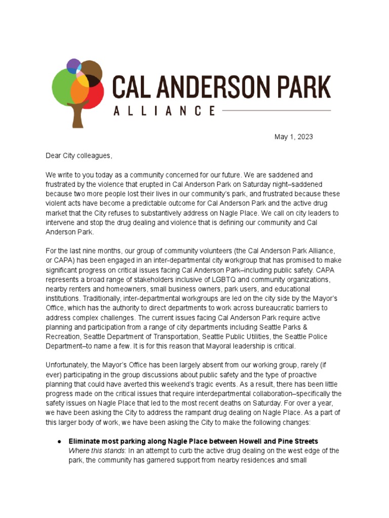 CAPA Letter To Mayor's Office 050123 | PDF | Business