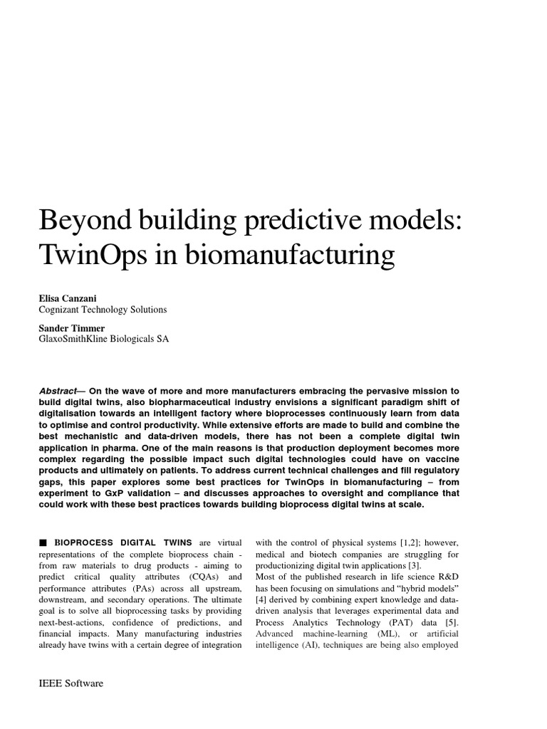 Beyond Building Predictive Models: TwinOps in Biomanufacturing | PDF ...