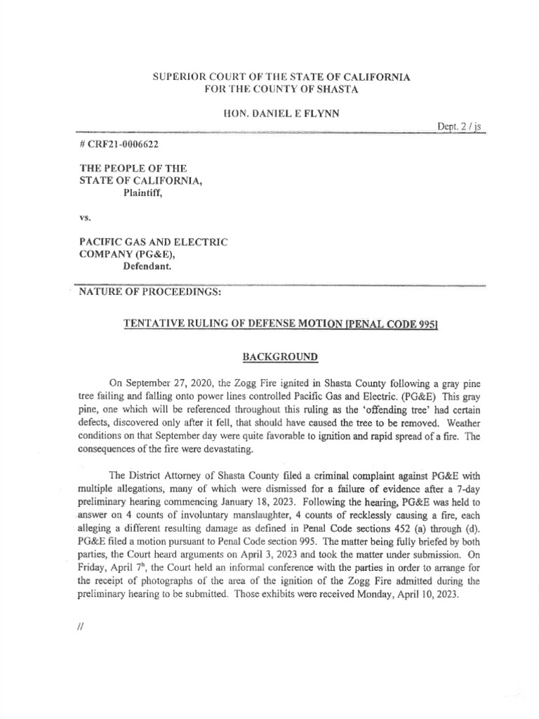 Tentative Ruling On Zogg 995 | PDF