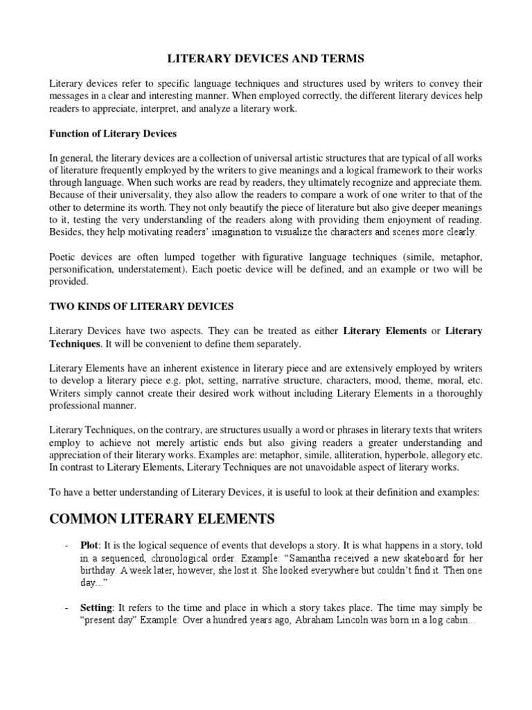 American Literature - LITERARY DEVICES AND TERM.2 PDF | PDF | Irony ...