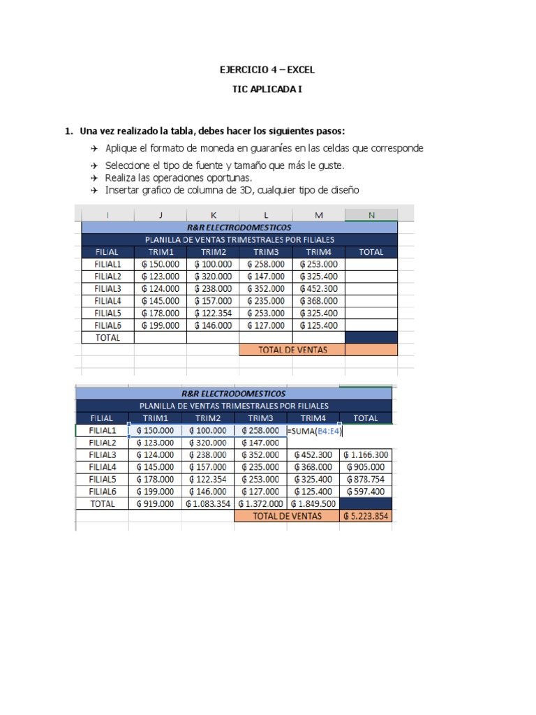 Ejercicio 4 de Excel | PDF