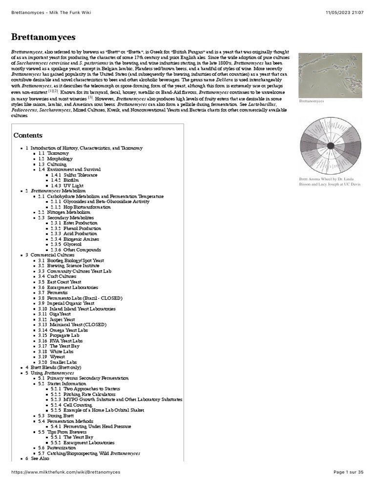 Brettanomyces | PDF | Yeast | Fermentation