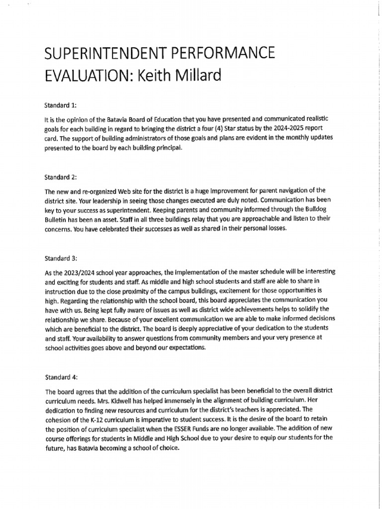 Batavia Superintendent Evaluation 21-22 | PDF