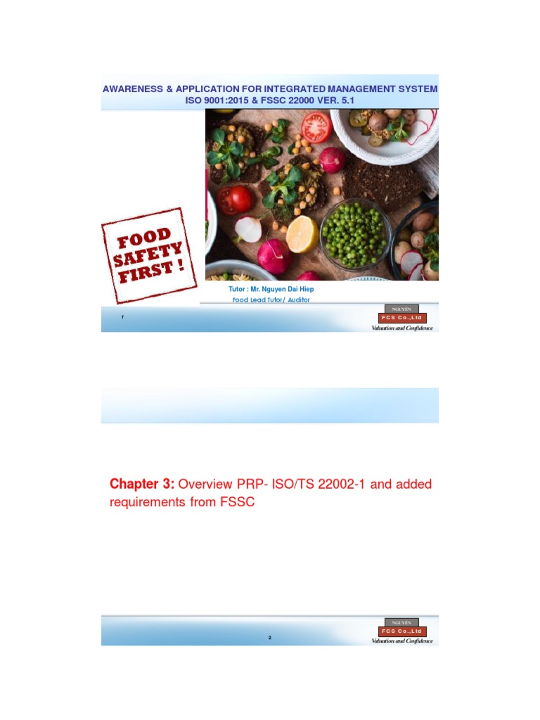 Chapter 3-PRP-ISO - TS 22002-1 and Additional Req | PDF