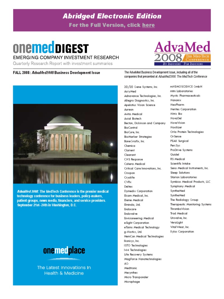 Medical Device Market Research Report: Fall 2008 | PDF | Polymerase ...