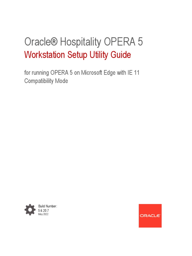 Oracle Hospitality OPERA 5 Workstation Setup Utility Guide PDF | PDF ...