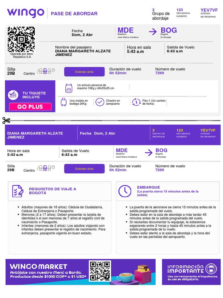 Wingo - YEV7VF | PDF | Aeropuerto | Aviación