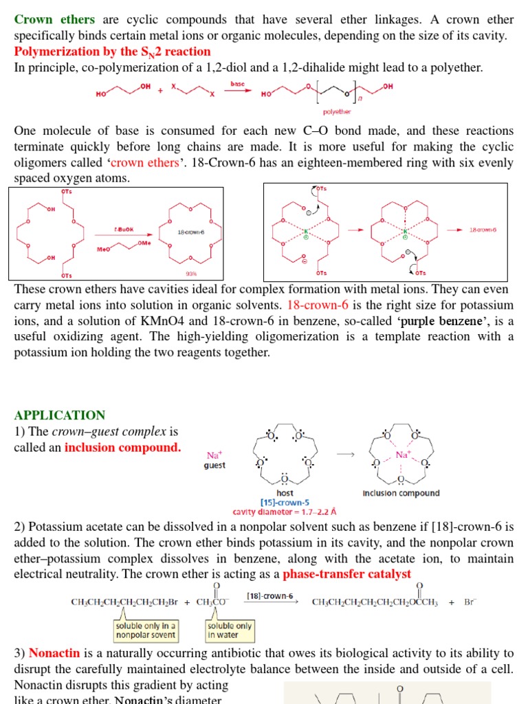 Crown Ethers and Their Applications | PDF | Ether | Organic Compounds