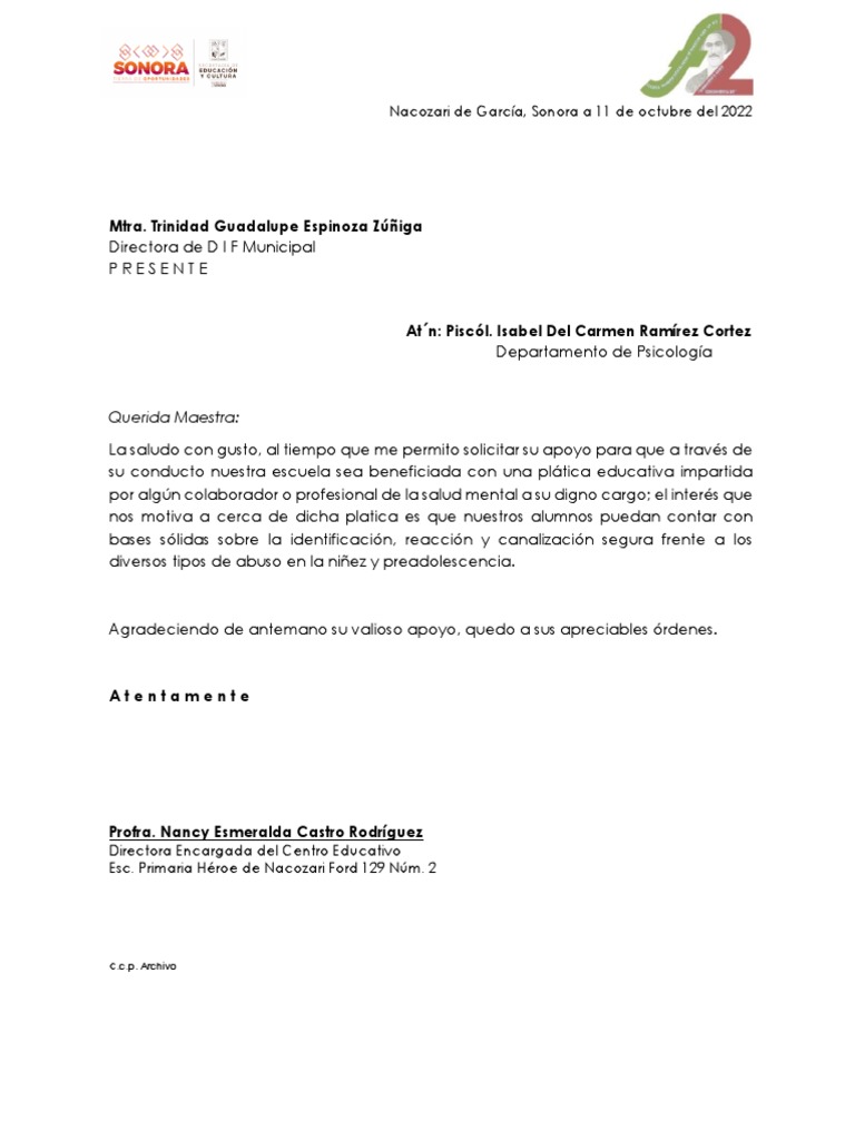 Oficio - Platica | PDF