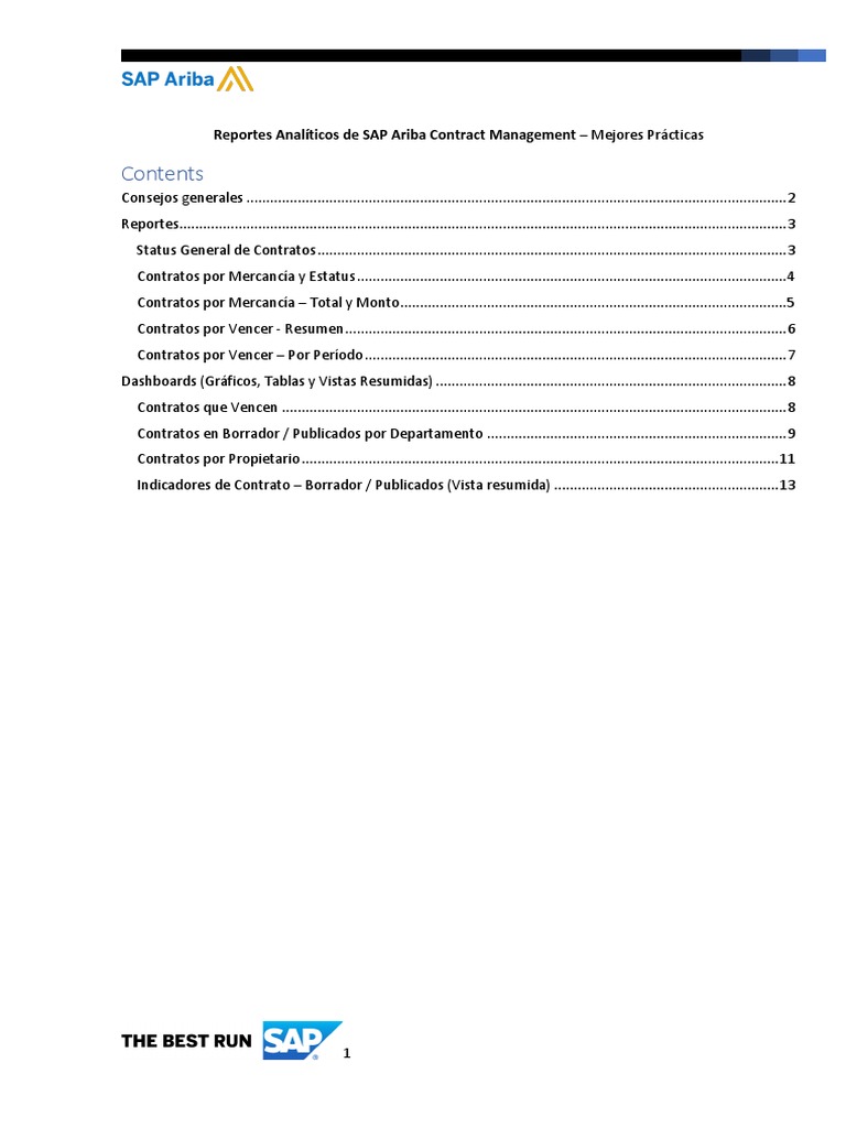Guía de mejores prácticas para reportes y dashboards en SAP Ariba ...