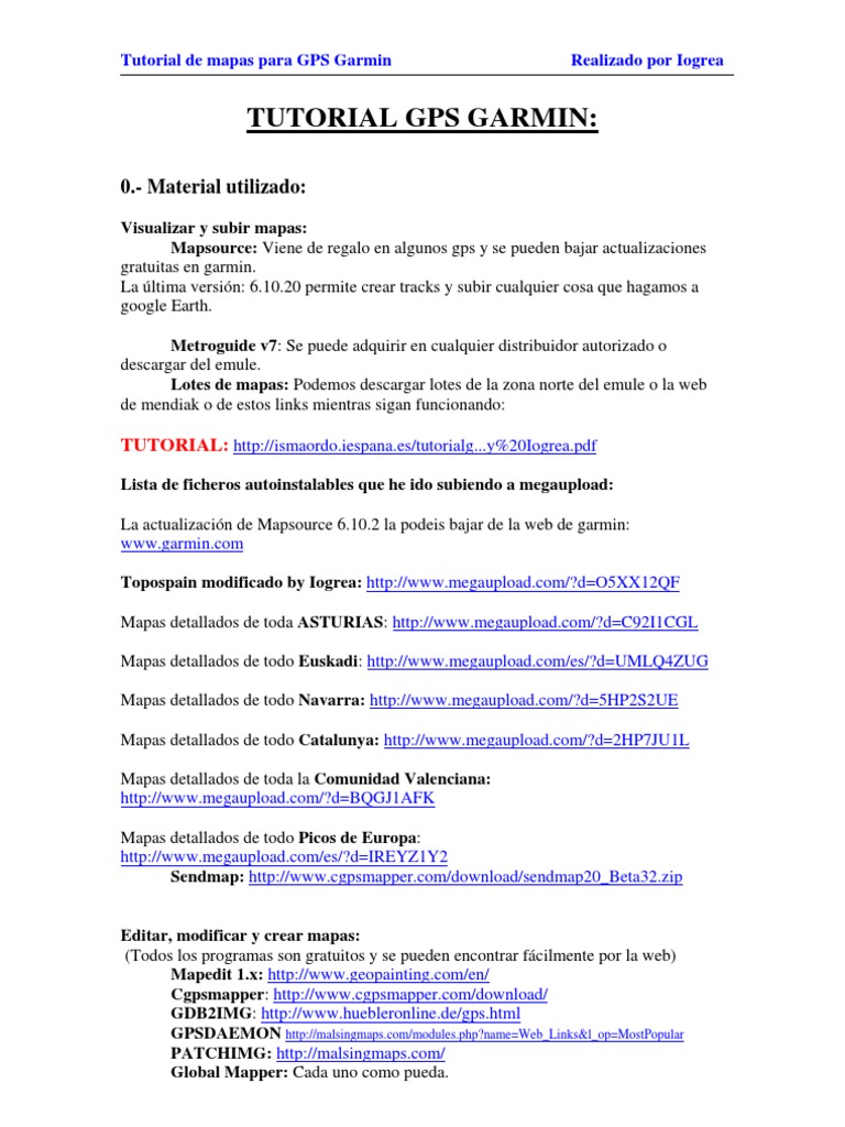 Garmin - Tutorial Gps Mapas Garmin | PDF | Archivo de computadora | Ventana (informática)