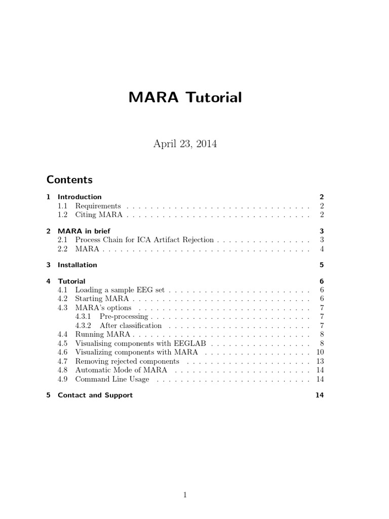 MARA Tutorial | PDF | Electroencephalography | Spectral Density