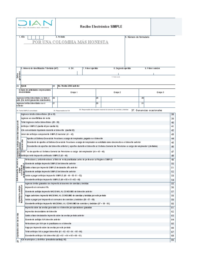 formulario 2593.xlsx | PDF | Impuestos | Economias