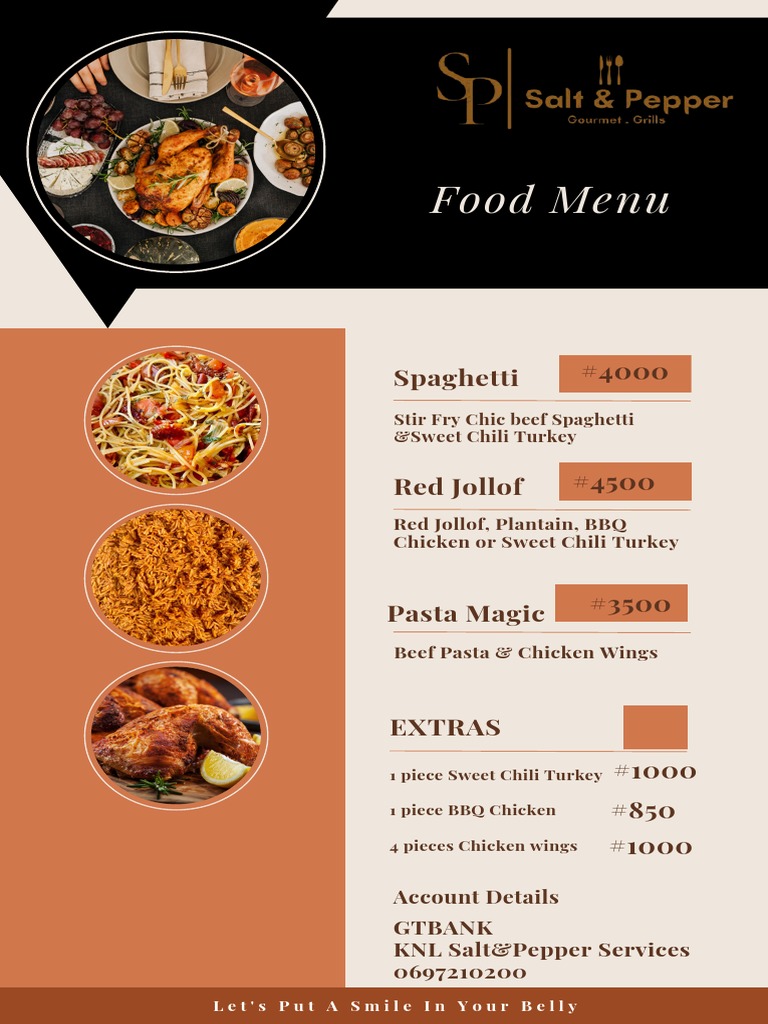 SP Food Menu | PDF