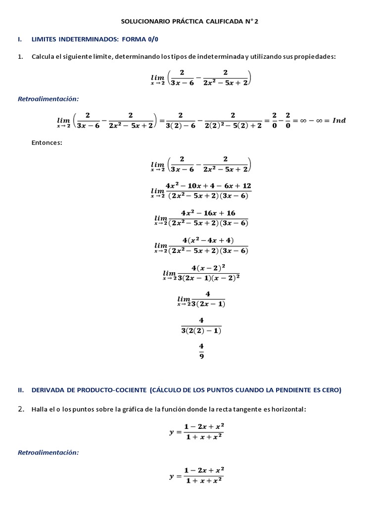 Práctica Calificada #2 - SOLUCIONARIO PDF | PDF