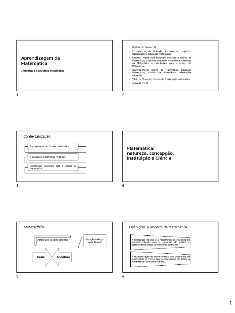 Matematica 1 | PDF | Matemática | Aprendizado