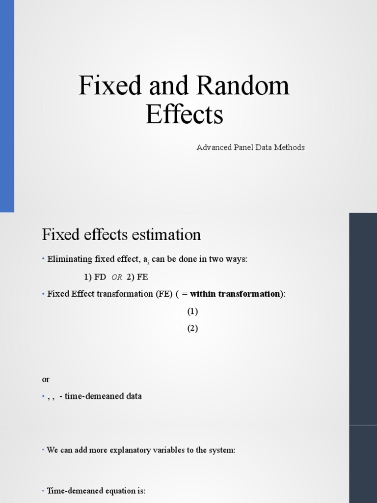 Fixed and Random Effects | PDF | Fixed Effects Model | Regression Analysis