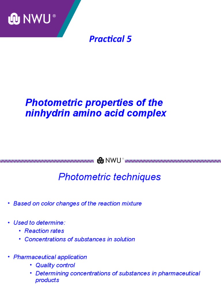 Practical 5: Photometric Techniques for Amino Acid Analysis | PDF