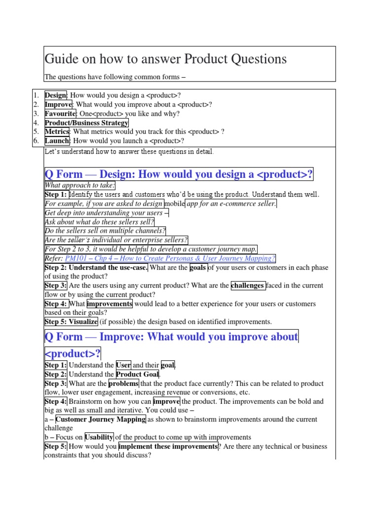 Guide On How To Answer Product Questions | PDF | Usability | Business