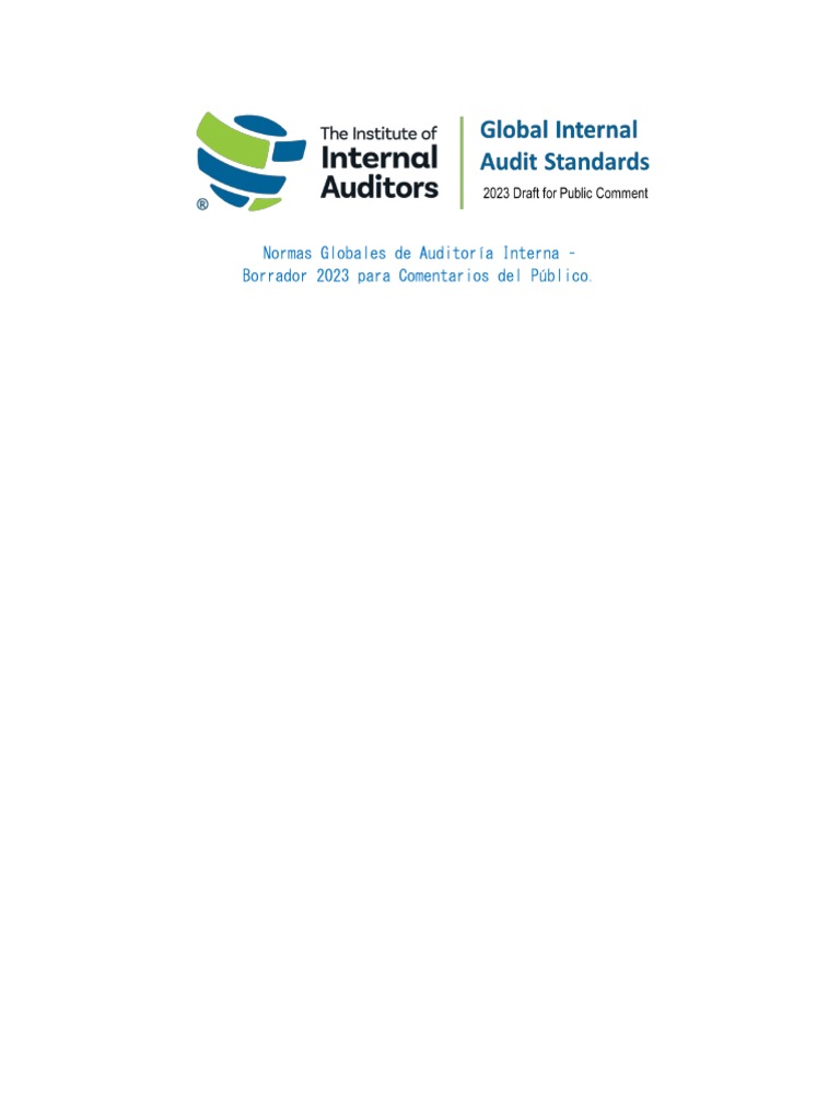 Iia Global Internal Audit Standards Public Comment Draft Spanish PDF ...