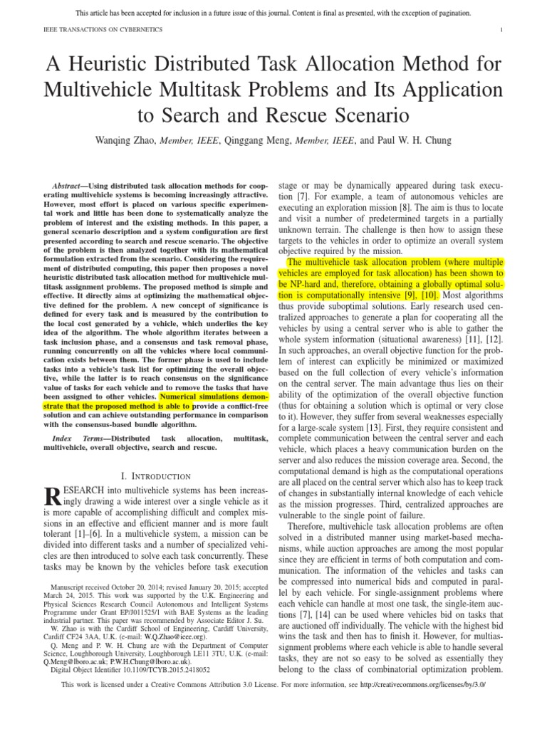 6 2015 A Heuristic Distributed Task Allocation Method For Multivehicle Multitask Problems And
