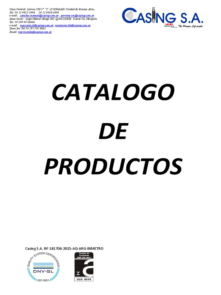 Catalogo de Casing | PDF | Gases | Acero