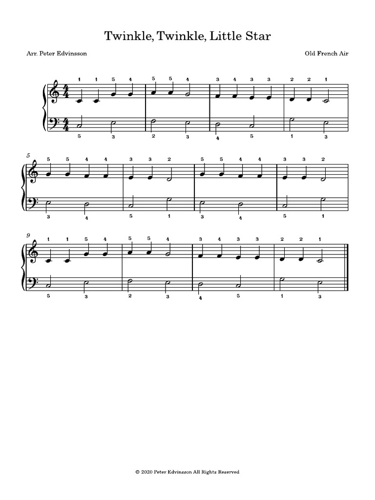 Twinkle Twinkle Little Star Piano PDF | PDF