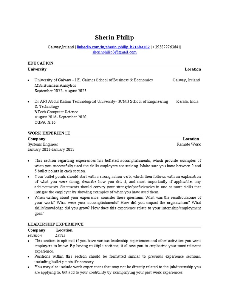 CV Template | PDF | Career & Growth | Finance & Money Management